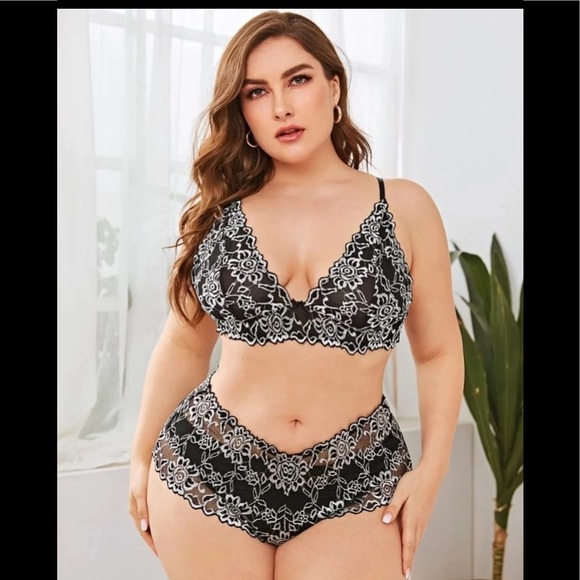 Shein Intimates And Sleepwear New Shein Floral Lace Lingerie Set